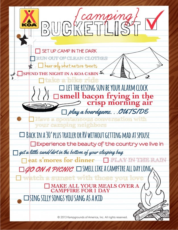 Camping Bucket List Musely Camping Bucket List Musely