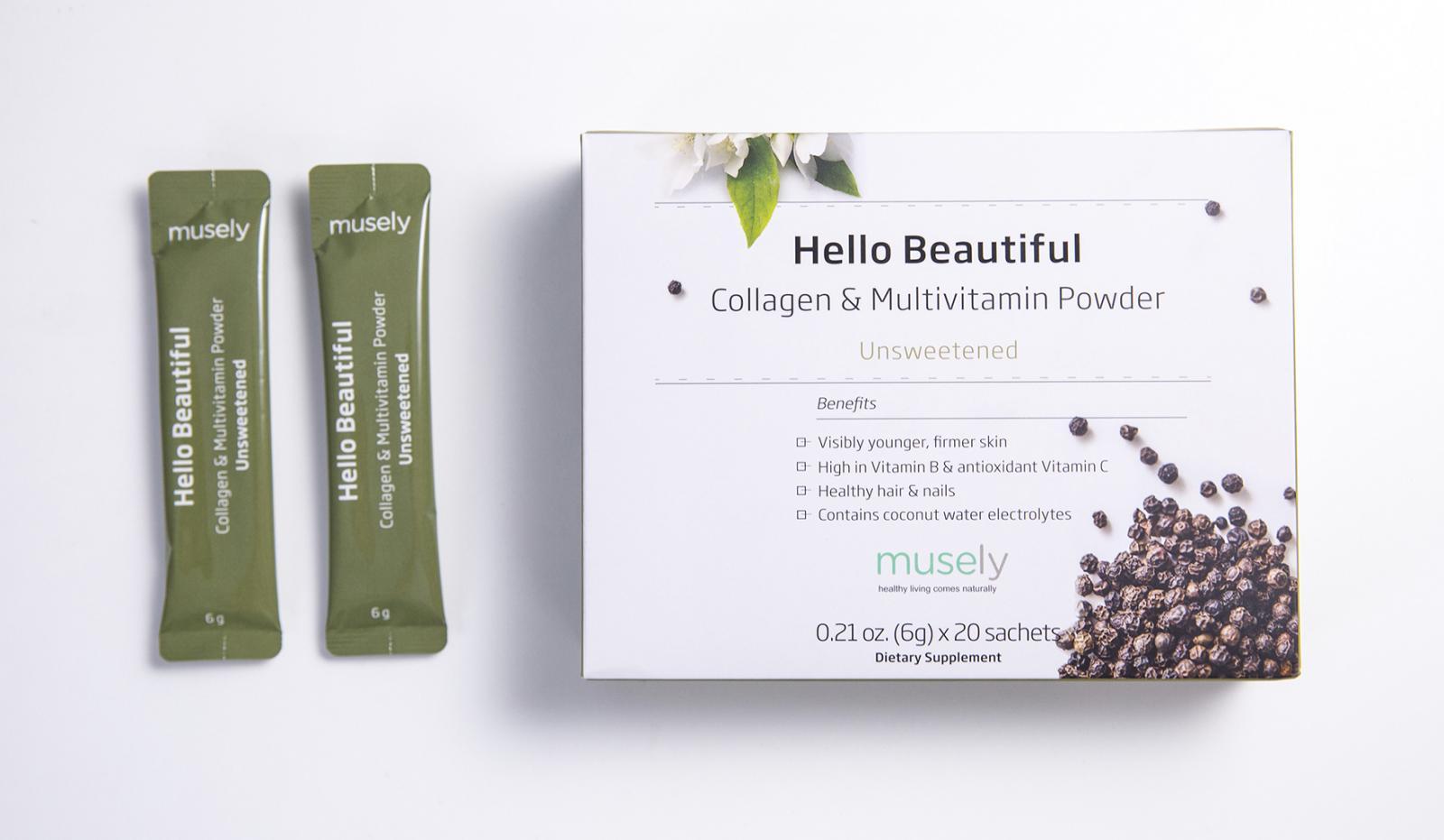 Hello Beautiful - Collagen & Multivitamin Powder (Box of 20) by Musely ...