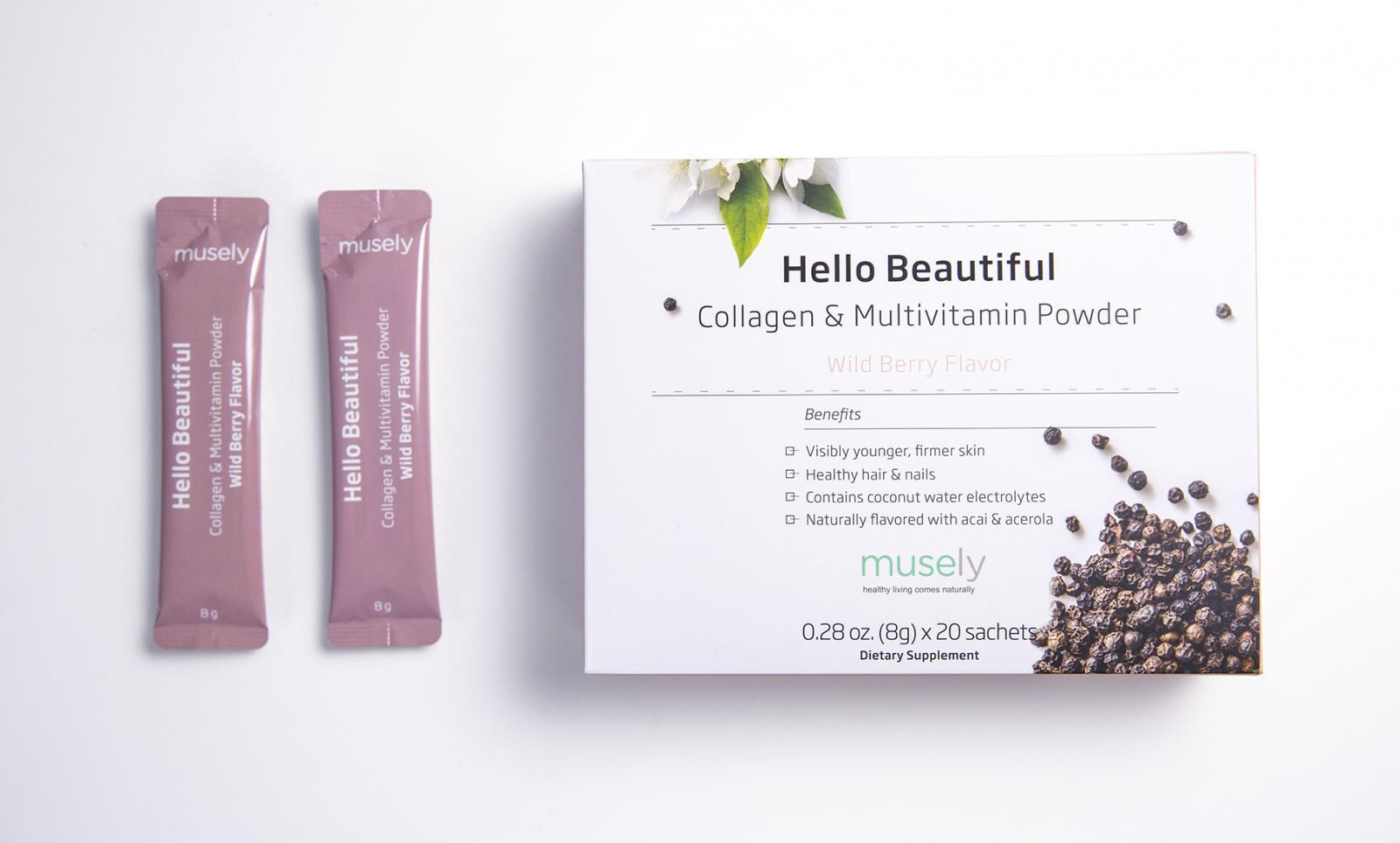 Hello Beautiful - Collagen & Multivitamin Powder (Box of 20) by Musely ...