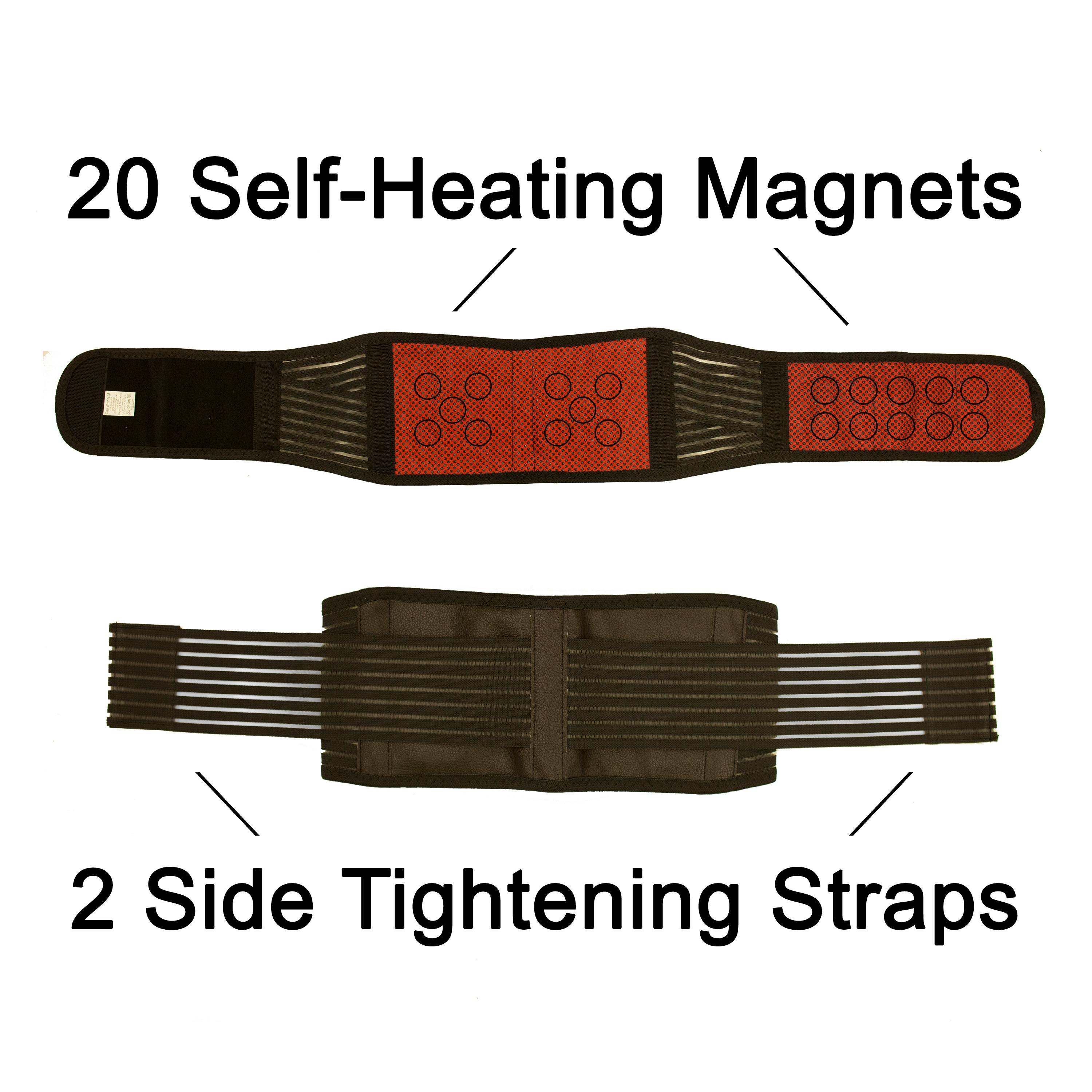 Self-Heating Back Support | Magnets & Tourmaline | Adjustable Fit by ...