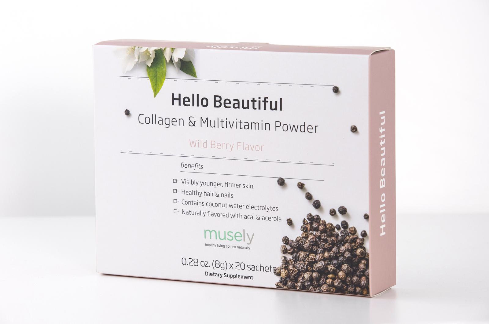 Hello Beautiful - Collagen & Multivitamin Powder (Box of 20) by Musely ...