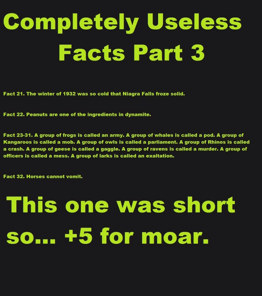 Completely Useless Facts