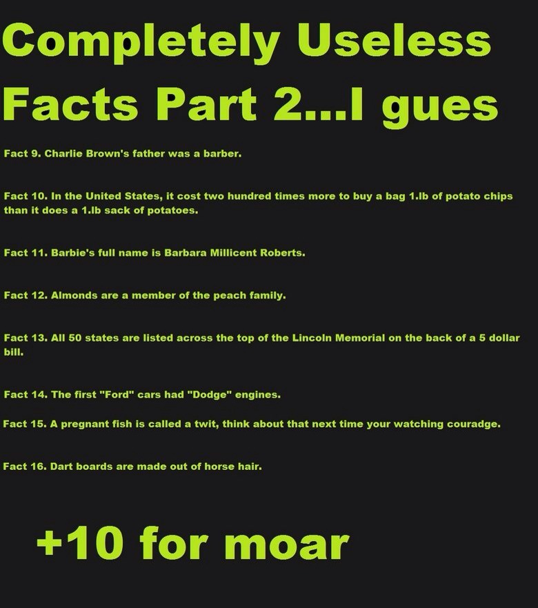 Completely Useless Facts