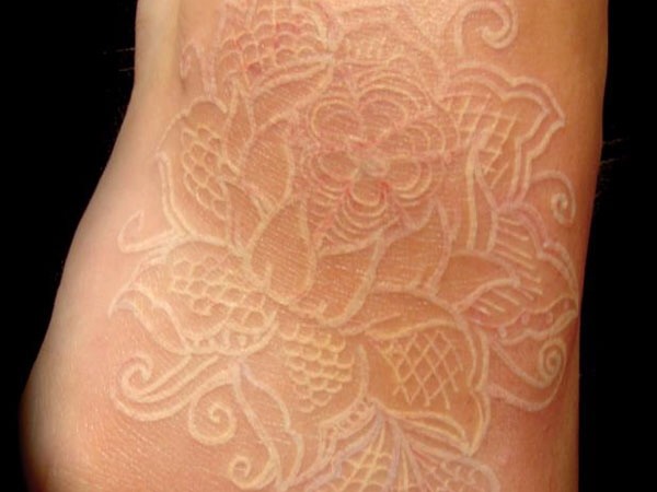 White Ink Lace Tattoos