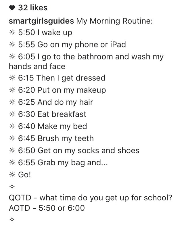 My High School Morning Routine Musely
